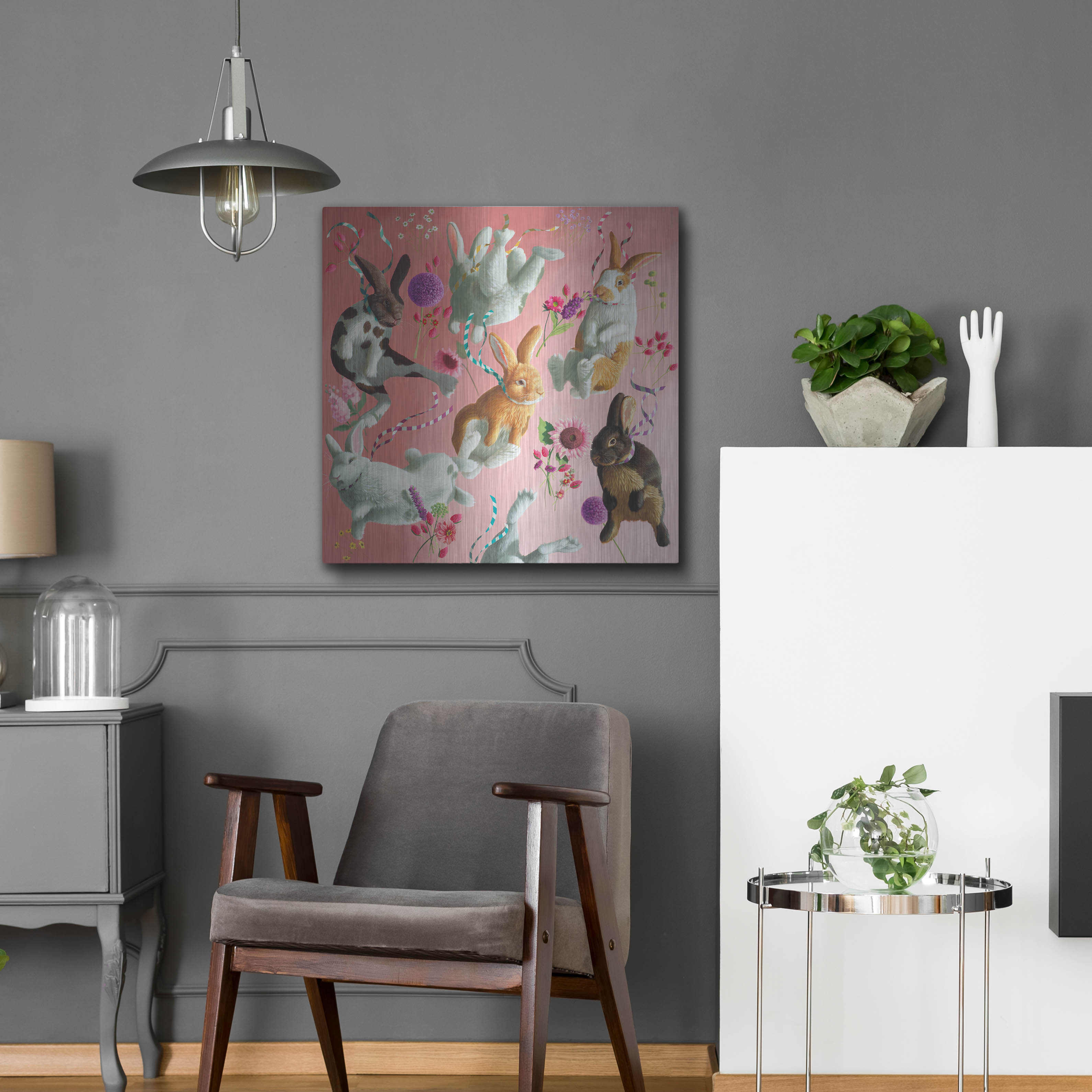 August Grove® 'Jumping Bunnies' by Heather Gauthier Art Metal Wall Art ...