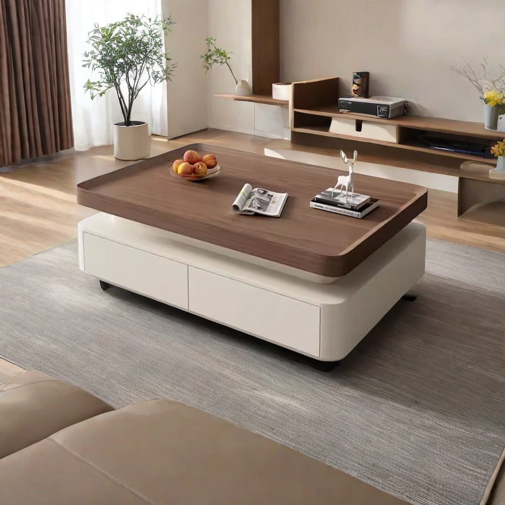 jessica Cream Wind Light Luxury Solid Wood Coffee Table Coffee Table ...