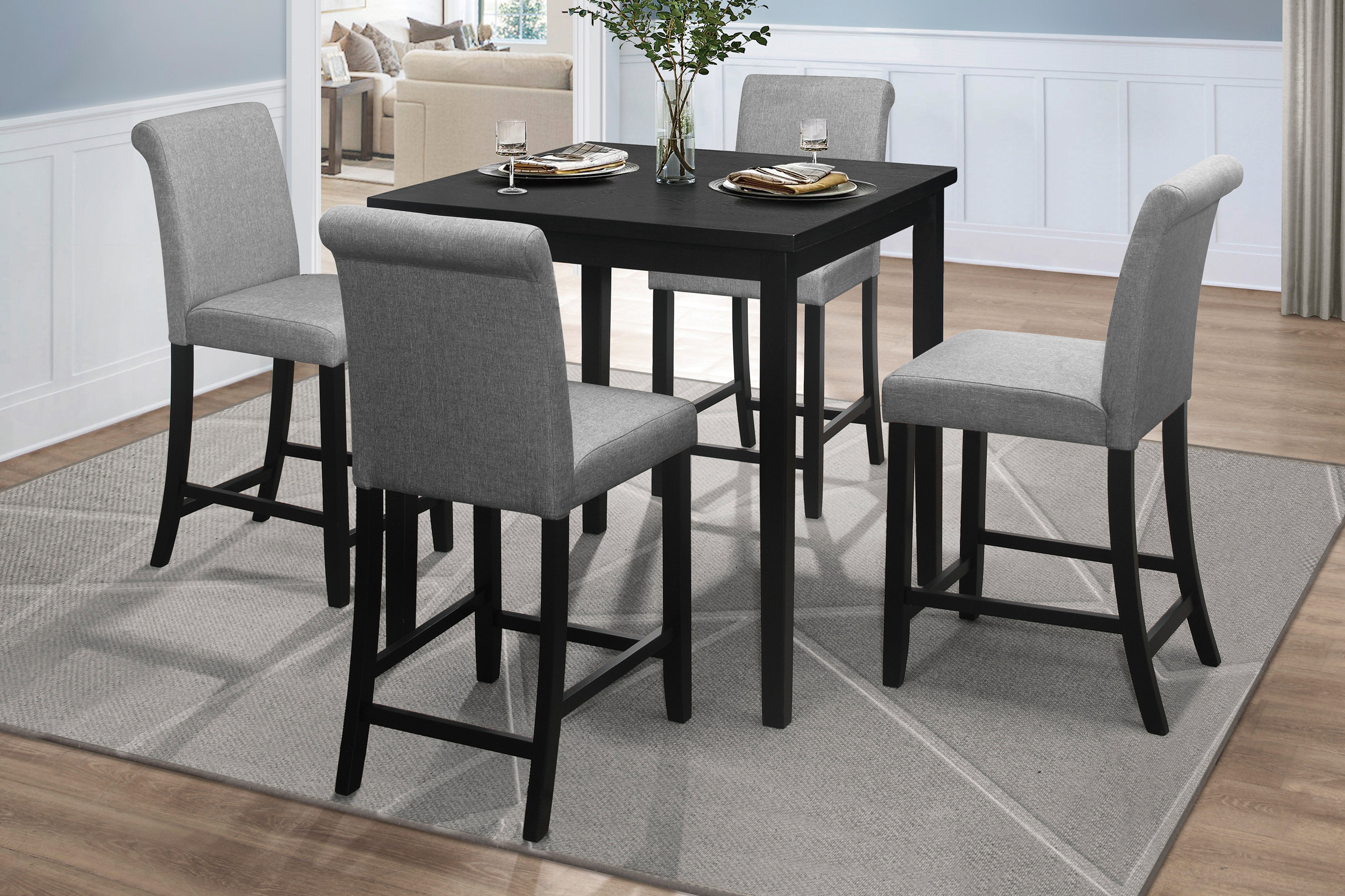Lark Manor™ Counter Height 5Pc Dining Set Table And Chairs Upholstered ...