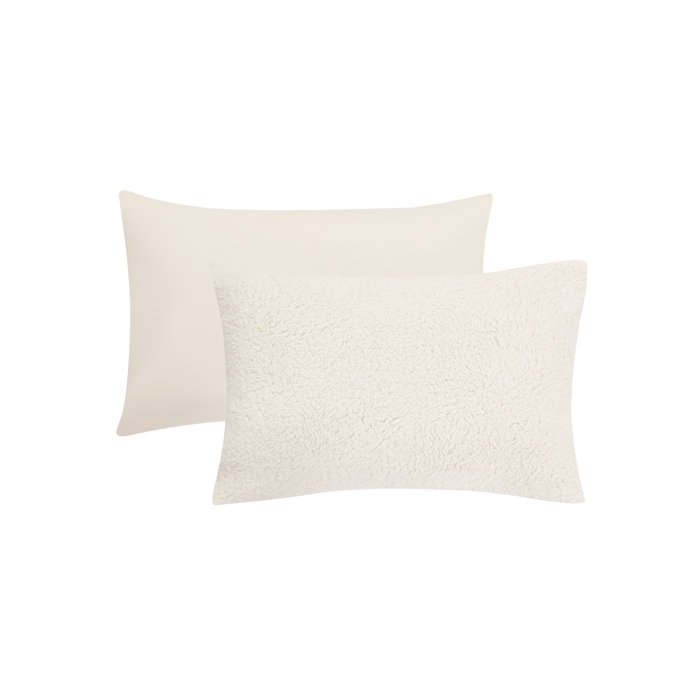 Videri Home Sherpa Microfiber Reversible Modern 3 Piece Comforter Set ...