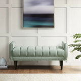 Everly Quinn Elegant Entryway Accent Bench - Wide Seat With Channels ...