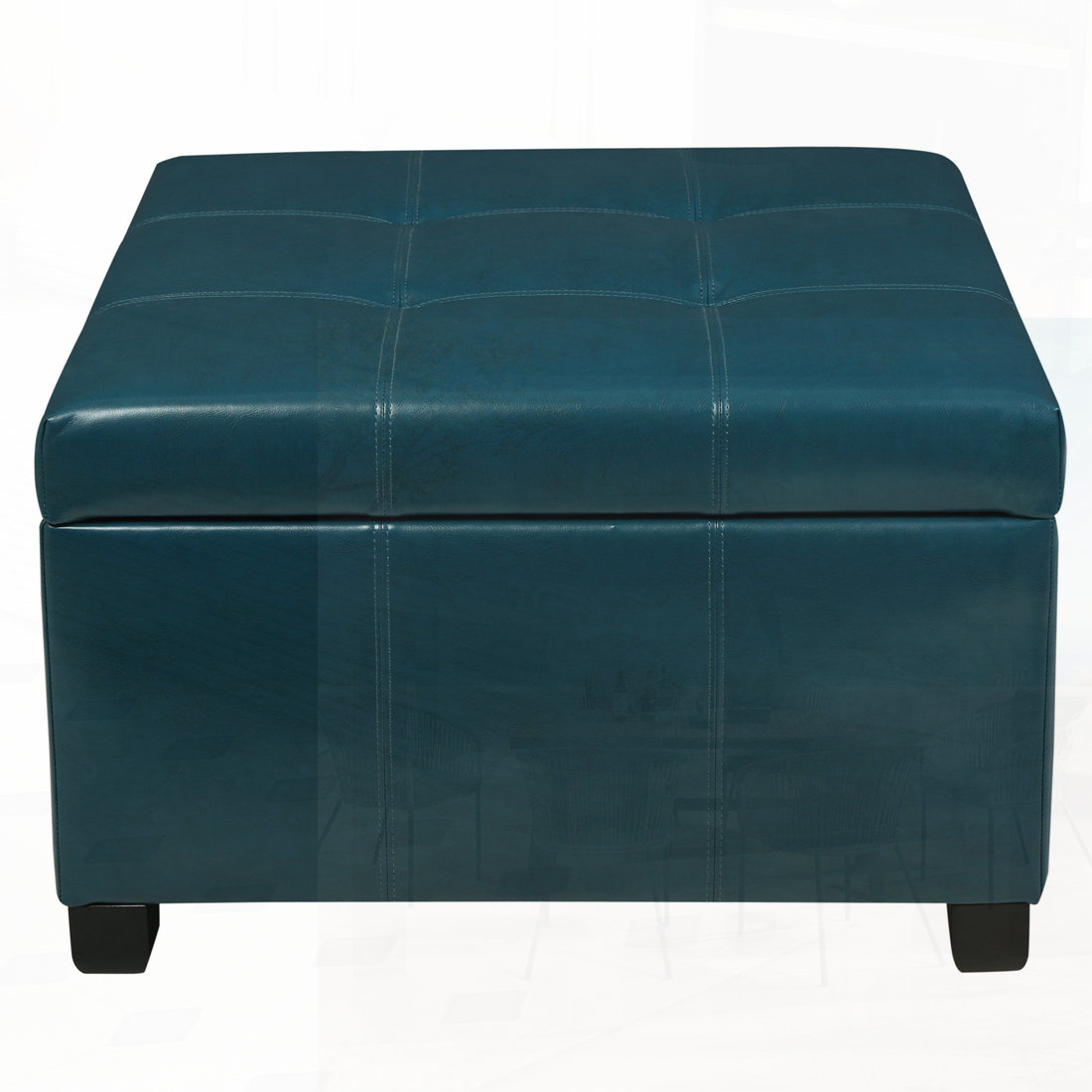 Hokku Designs Storage Ottoman with Durable Fabric and Birch Legs ...