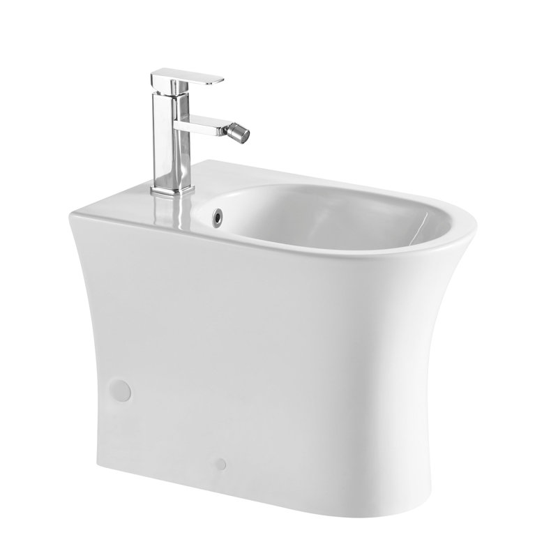DAX Ceramic Floor Mount Bidet (Faucet Not Included) | Wayfair