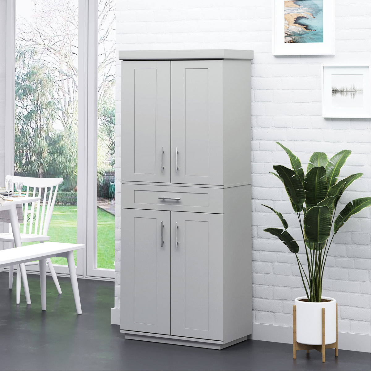 Latitude Run® Grey Storage Cabinet - Construction For Kitchen Use ...
