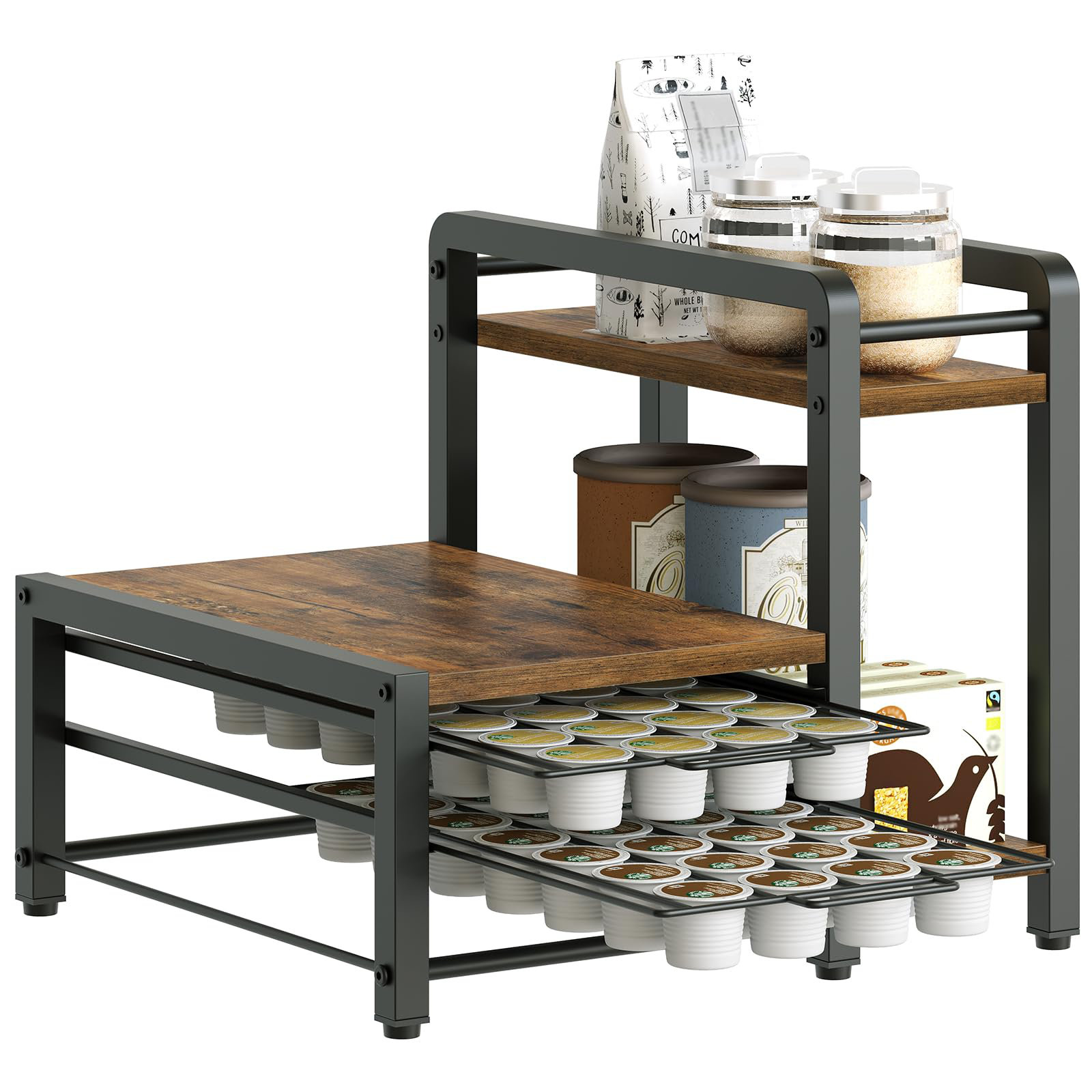 TUHOME FURNITURE LLC Coffee Machine Stand With 2 Sliding Storage ...