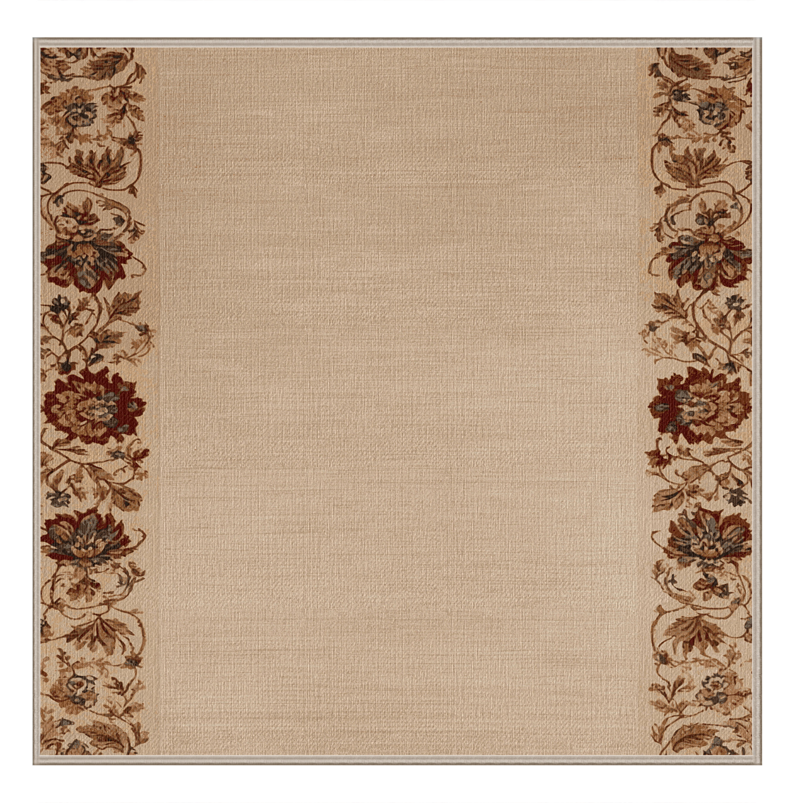 Wildon Home® Washable Floral Borders Farm Area Rug | Wayfair