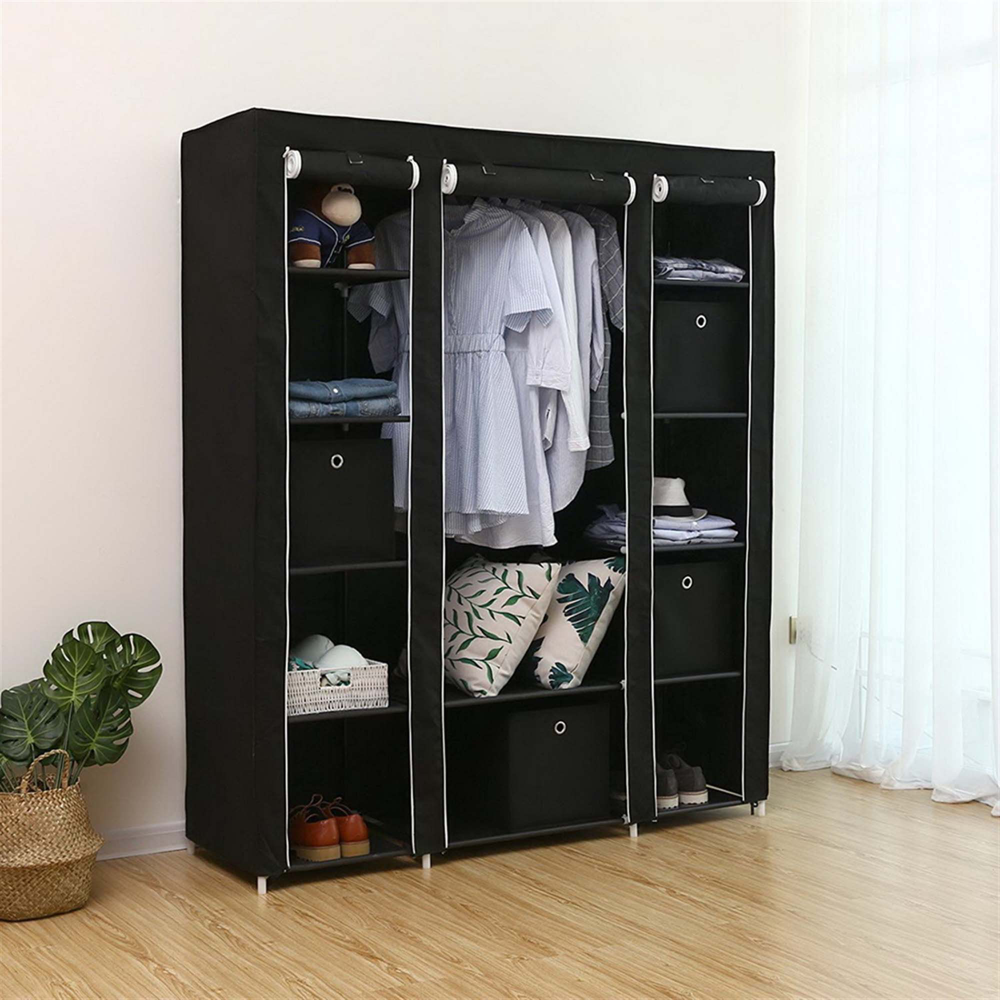Rebrilliant 69" Portable Clothes Closet Wardrobe Storage Organizer With ...
