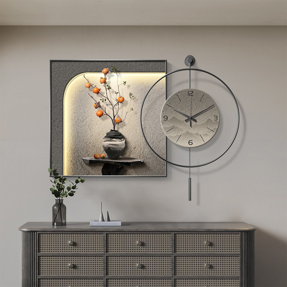 SOBICT Black Round Crystal porcelain+Aluminum+Canvas Wall Clock | Wayfair