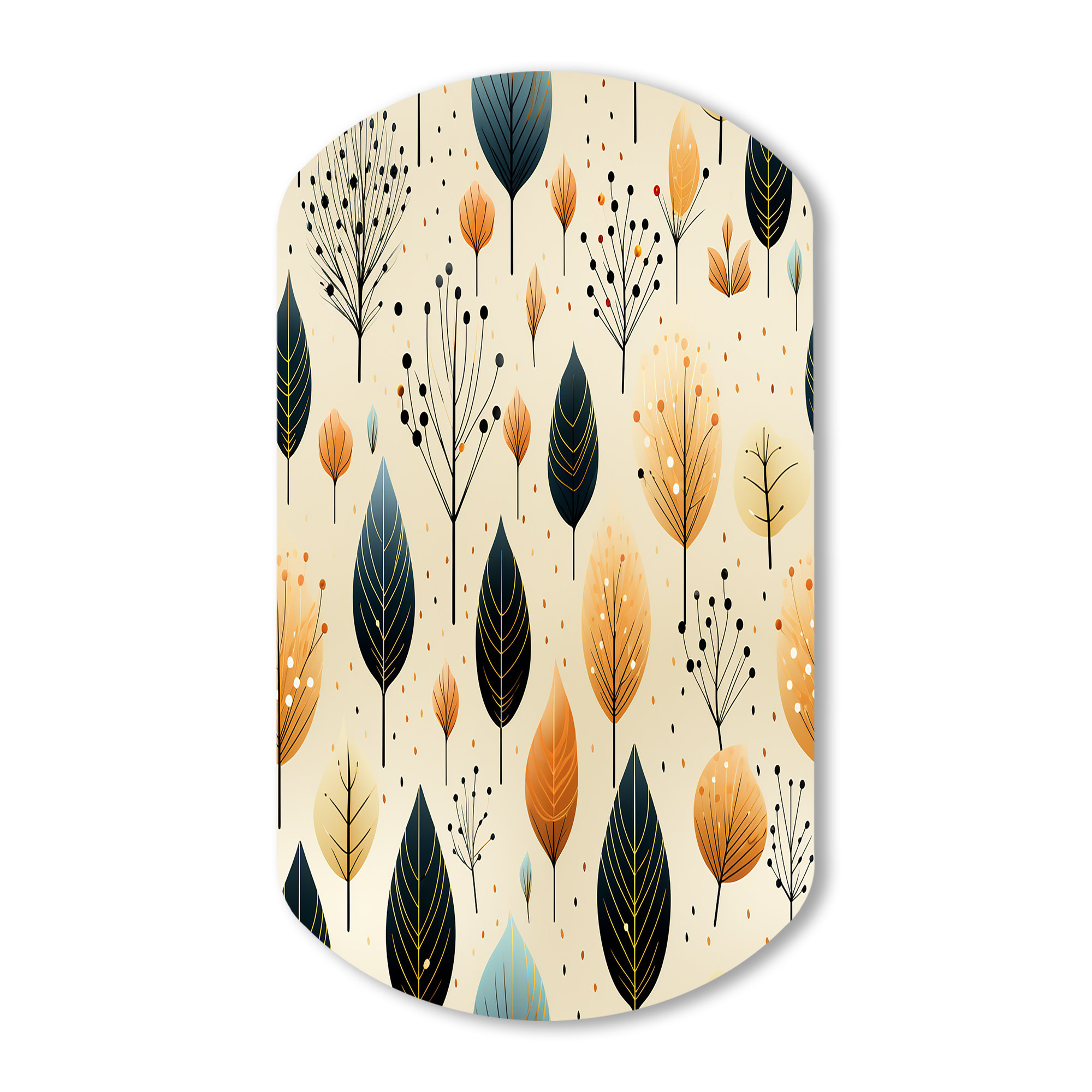 Design Art Modern Leaf Patterns II - Plants Cylinder Shape Asymmetric ...