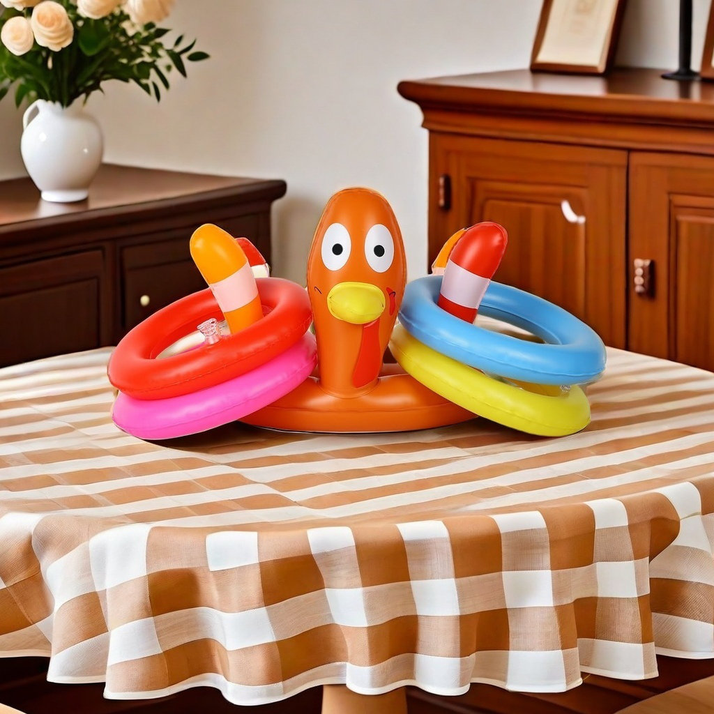 COEN Thanksgiving Inflatable Turkey Hat Ring Toss Game – Fun Party Game ...