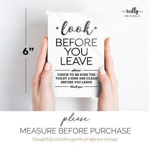 Reilly Originals Please Be Sure Toilet & Sink Are Clean Before You ...