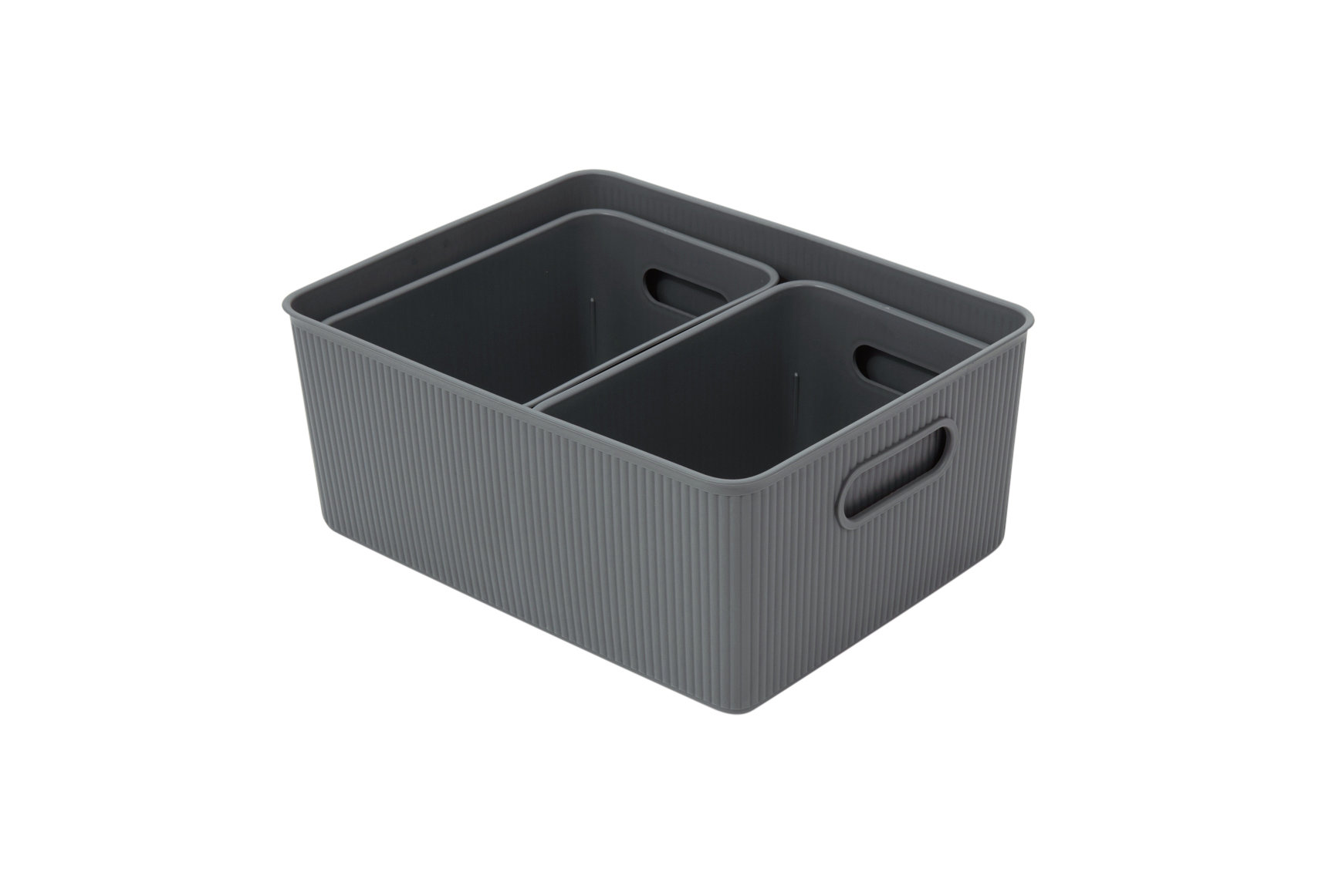 Latitude Run® Ribbed Plastic Storage Bin Set | Wayfair