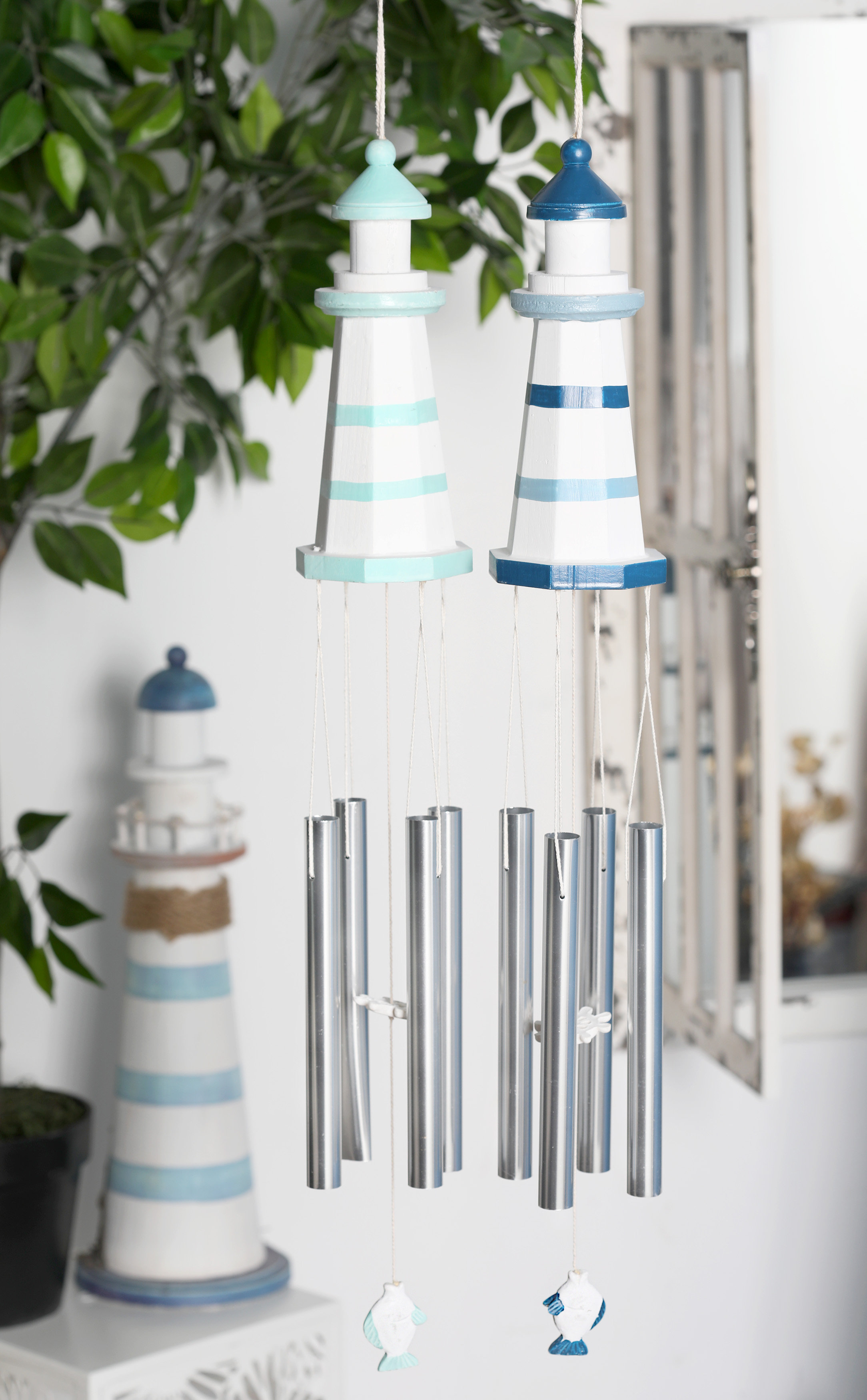 Breakwater Bay Weside Coastal Lighthouse Wind Chime & Reviews | Wayfair