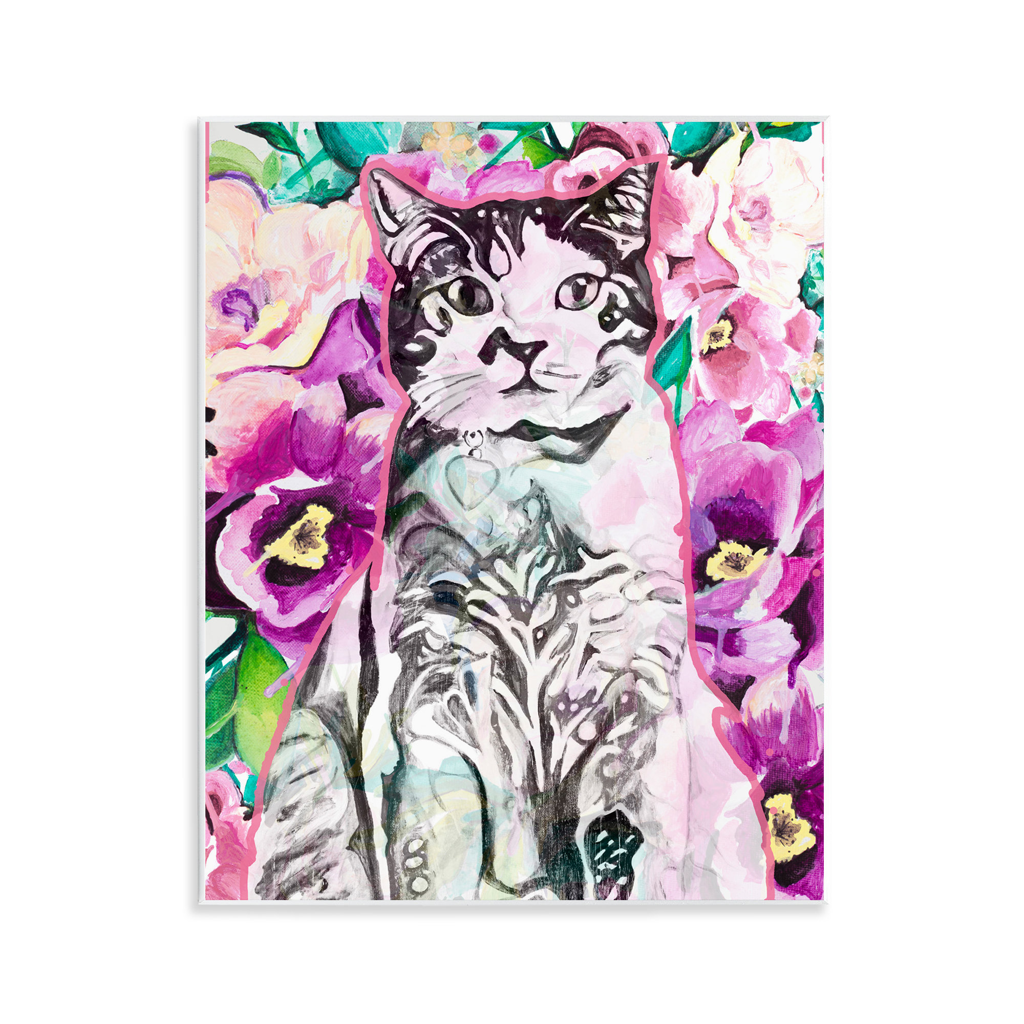 Bungalow Rose Kitty Among Flowers Wall Plaque Art by Chelsea Goodrich ...