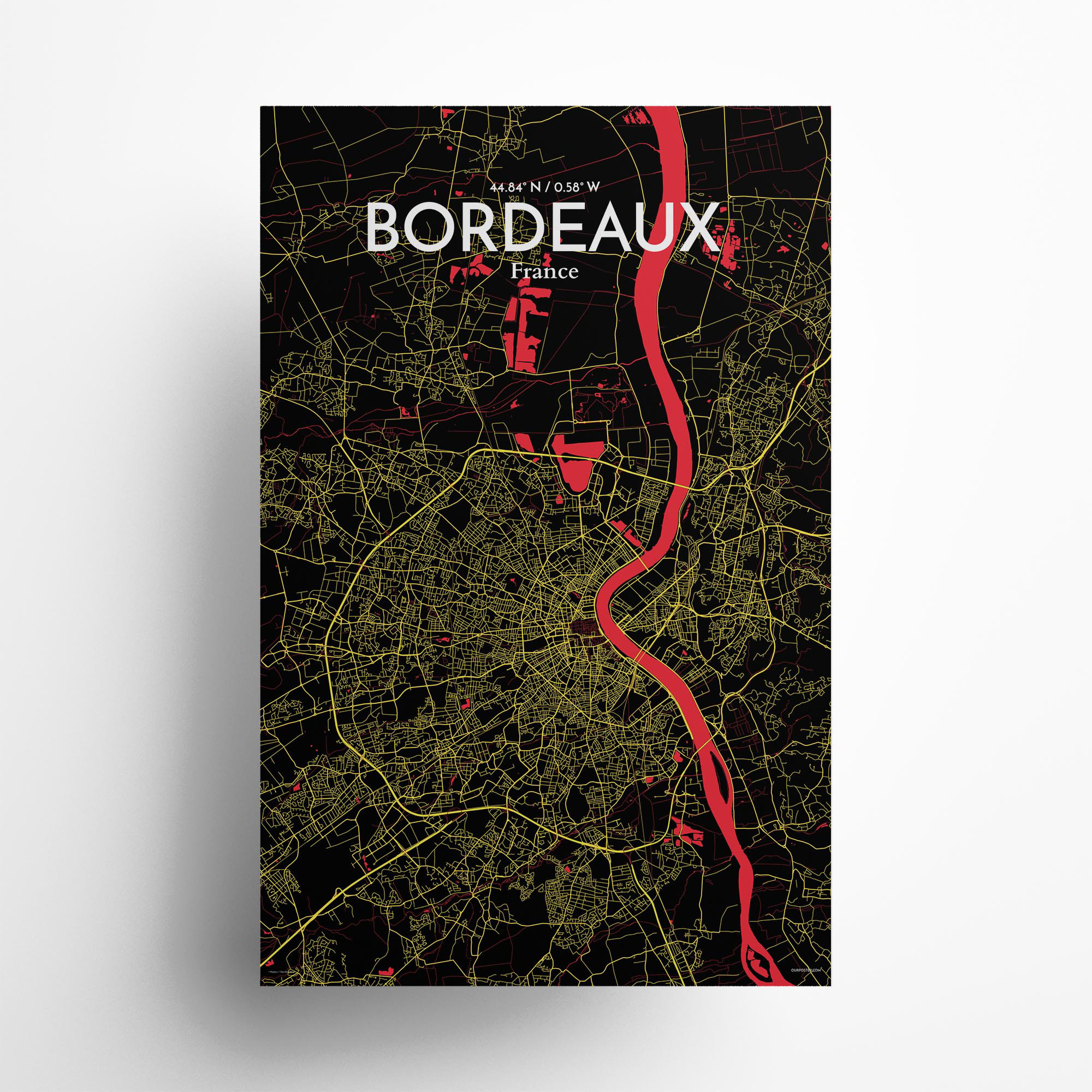 17 Stories Bordeaux France City Map - Unframed Graphic Art Set | Wayfair