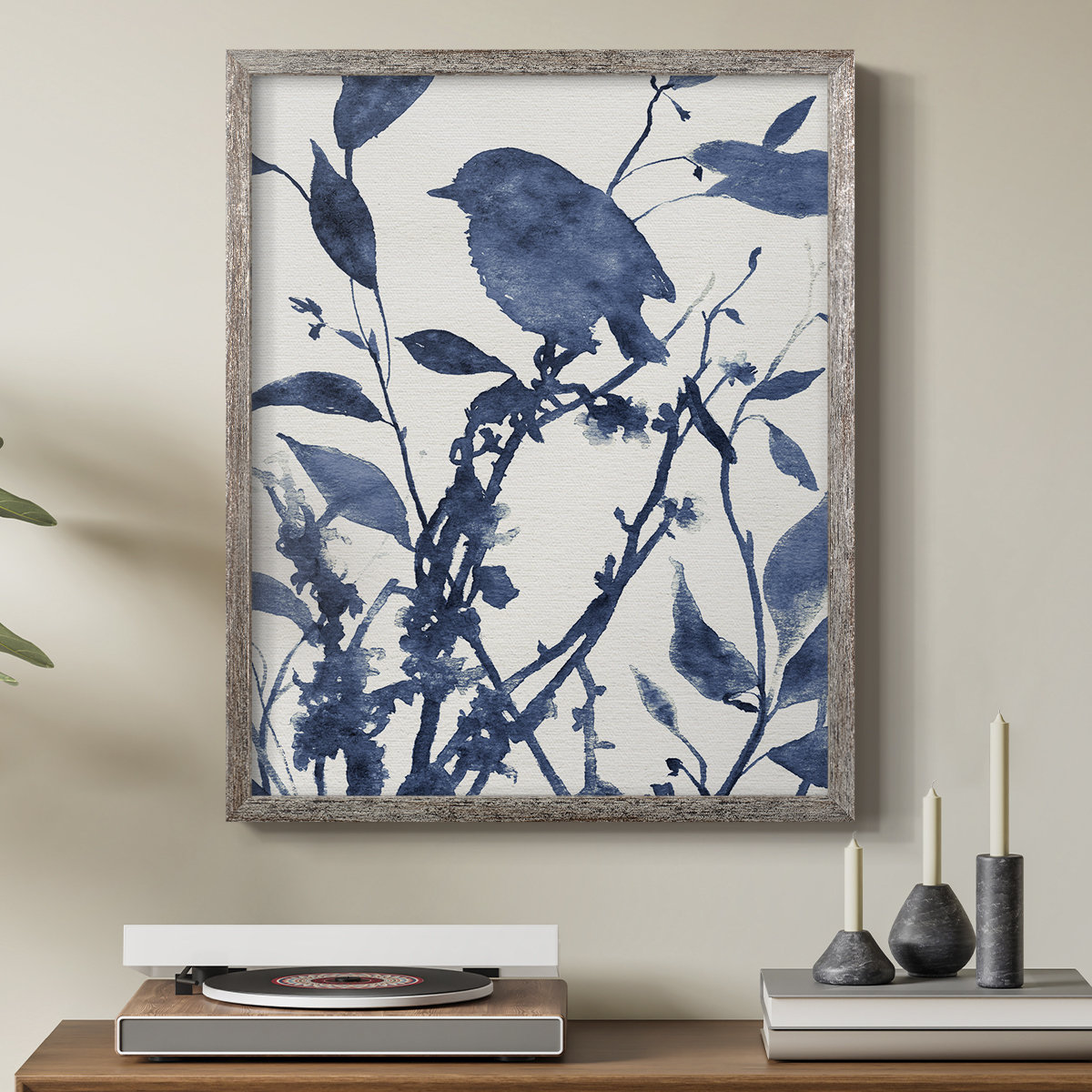 Ophelia & Co. Bluebird Silhouette II Framed Print - Solid Wood | Wayfair