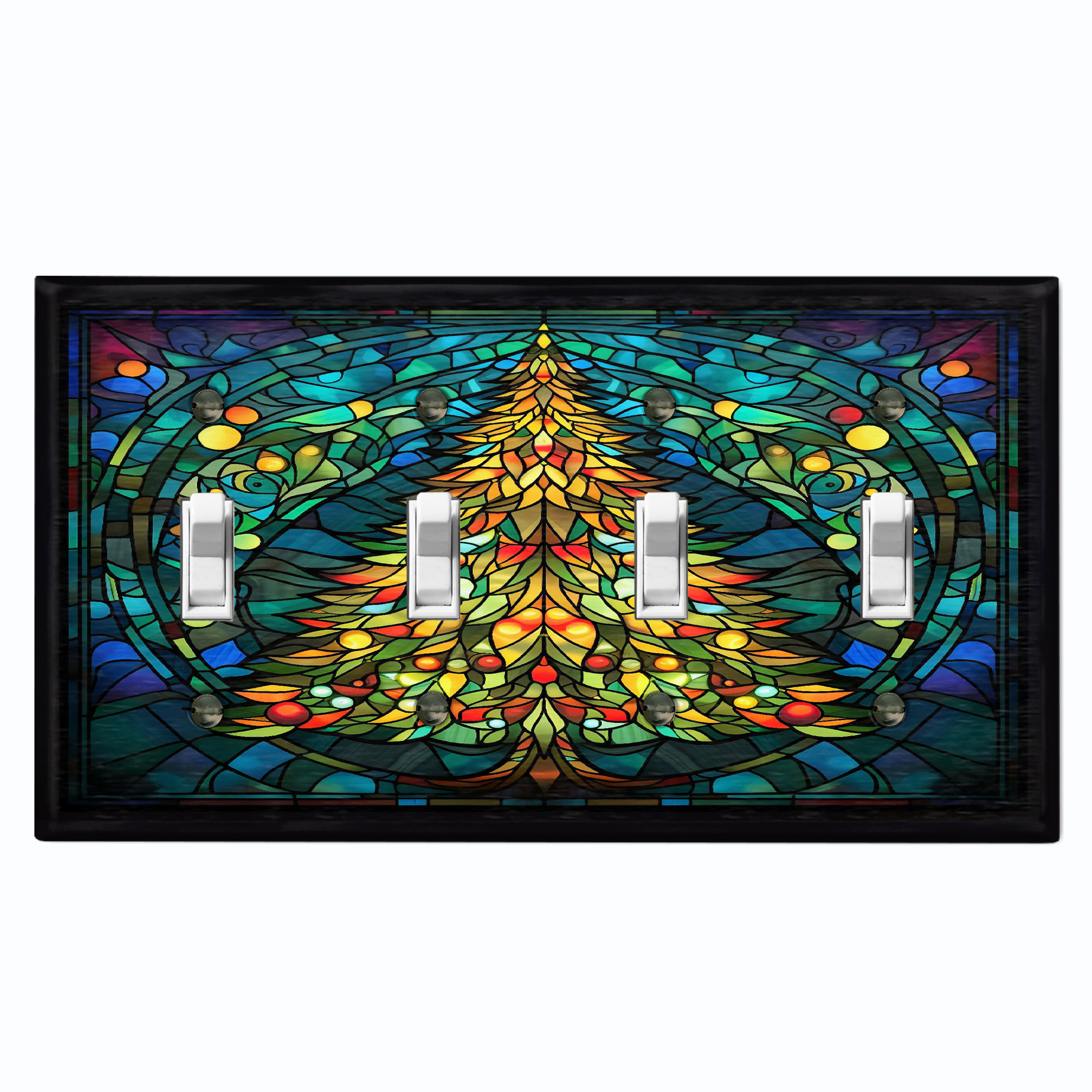 WorldAcc Christmas Festive Tree Lights 4 - Gang Toggle Light Switch ...