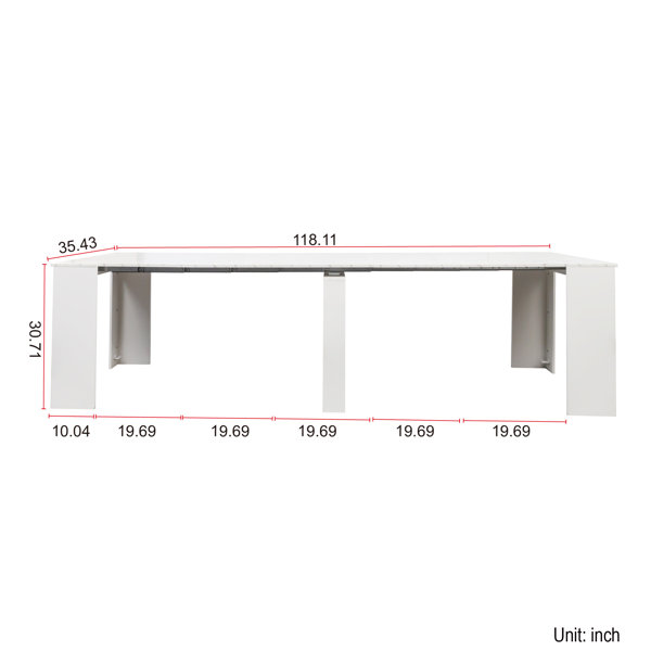 Ivy Bronx Multifunctional Extendable Console Table, Extendable Dining ...