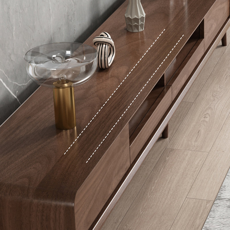 RAWARG 94.49" Nut-brown Solid Wood TV Stands | Wayfair