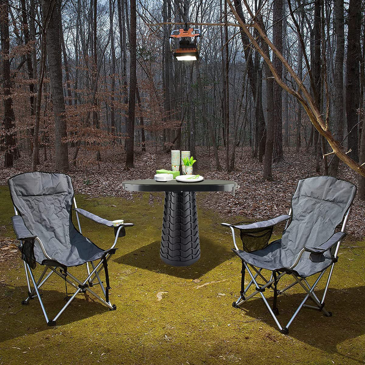 Arlmont & Co. Portable Folding Table And Stool 2 In 1, Lightweight ...