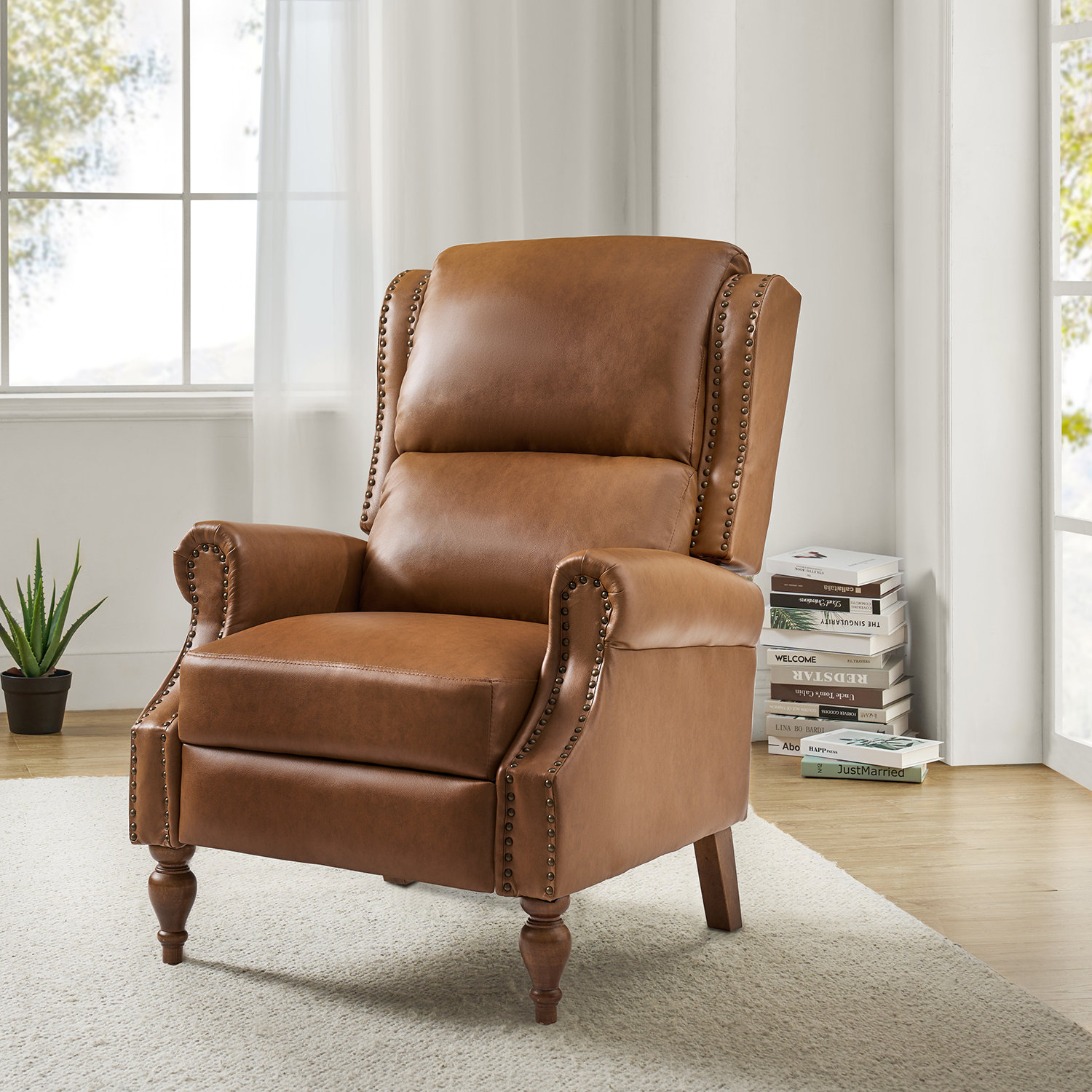 Lark Manor™ Asah Vegan Leather Manual Push Back Recliner & Reviews ...