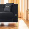 Mercer41 Modern, 3 - Seater, Black, Velvet , Vertical Channel , Perfect ...