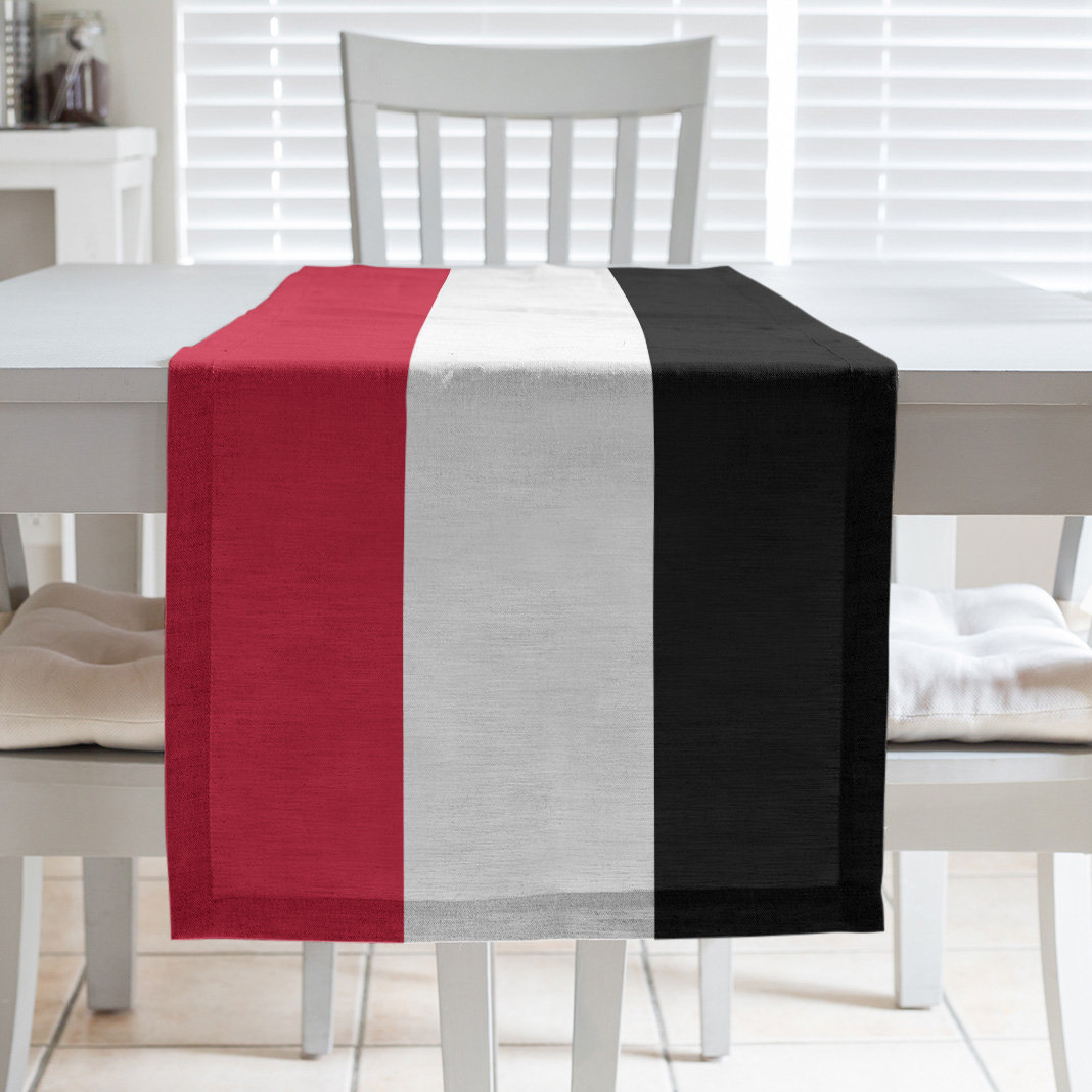 East Urban Home Atlanta Throwback Football Stripes Table Runner | Wayfair