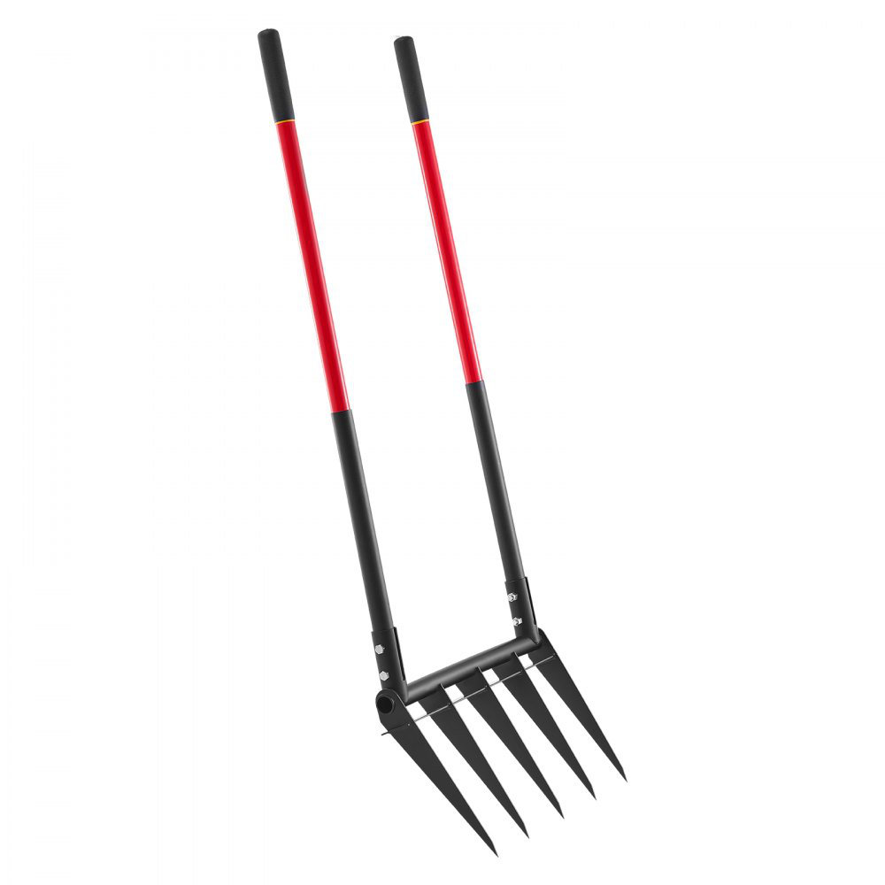 VEVOR 5 Tine Broad Fork Tool Heavy Duty U-Shaped Pitch Fork for ...