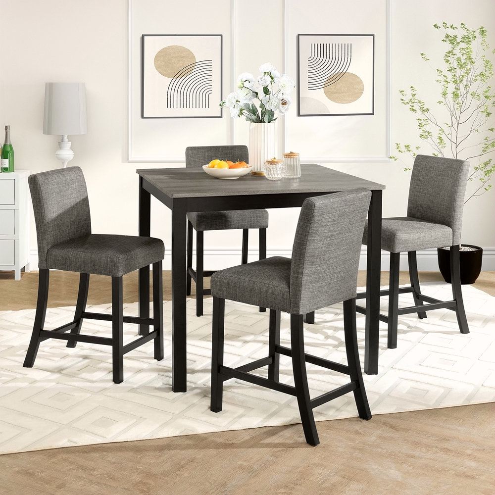 Latitude Run® 5-Piece Counter Height Table Set With 4 Chairs, Counter ...