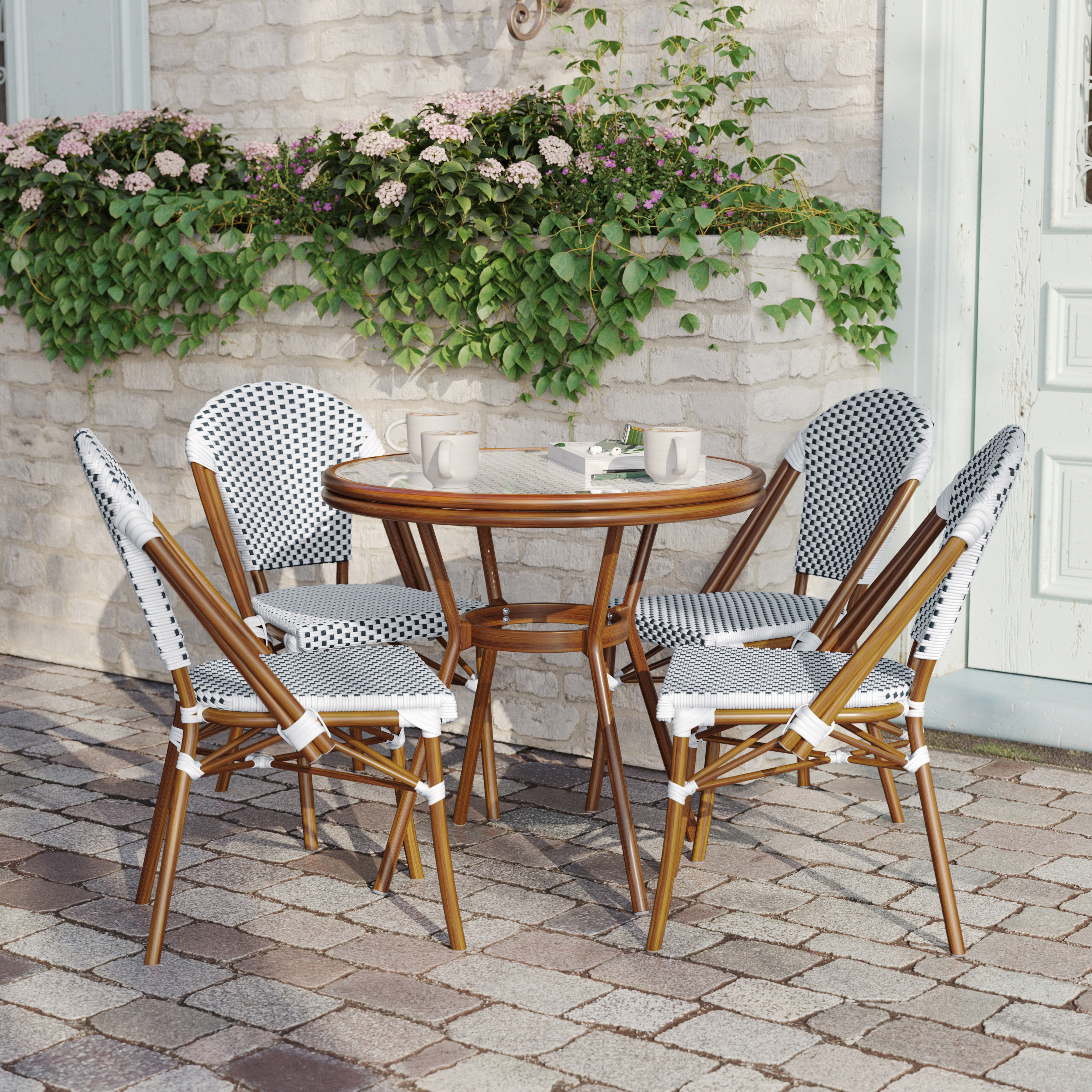 Beachcrest Home™ Rylan Indoor/Outdoor Commercial Bistro Set with Table ...
