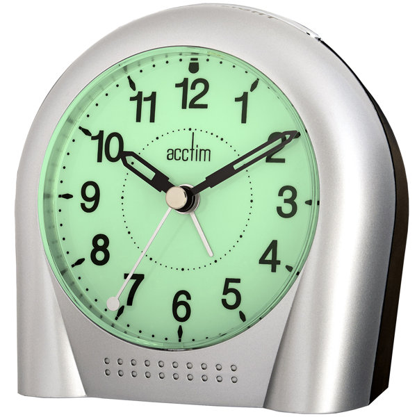 Acctim Analogue Quartz Movement / Crystal Alarm Tabletop Clock in White ...