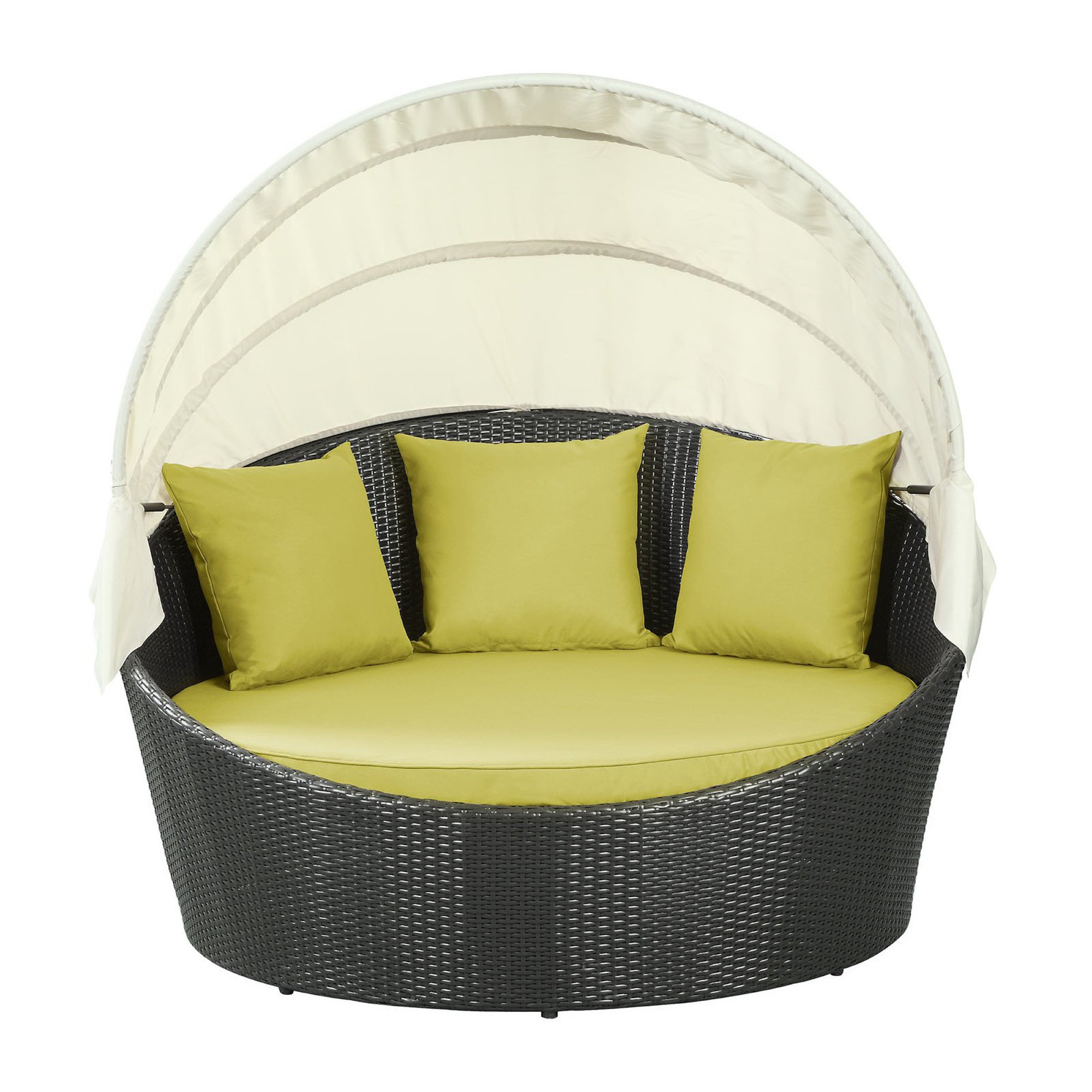 Latitude Run® Siesta Canopy Outdoor Patio Daybed In Espresso Peridot ...