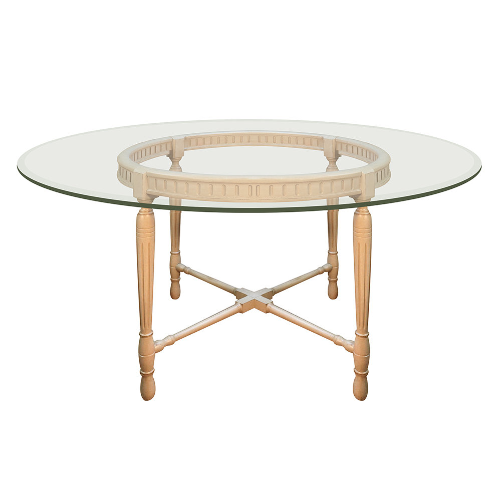 Canora Grey Round Mimi Country Glass Top Dining Table | Wayfair