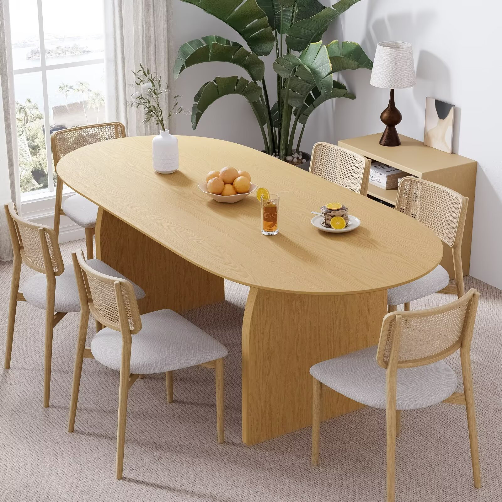 Bay Isle Home™ Oval Dining Table, Kitchen Table for 4-6 People ...