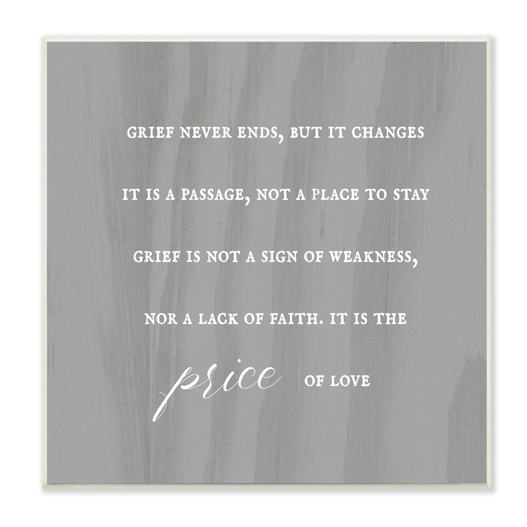 Stupell Industries Grief Is Strength Mourning Phrase Grey Patterned ...