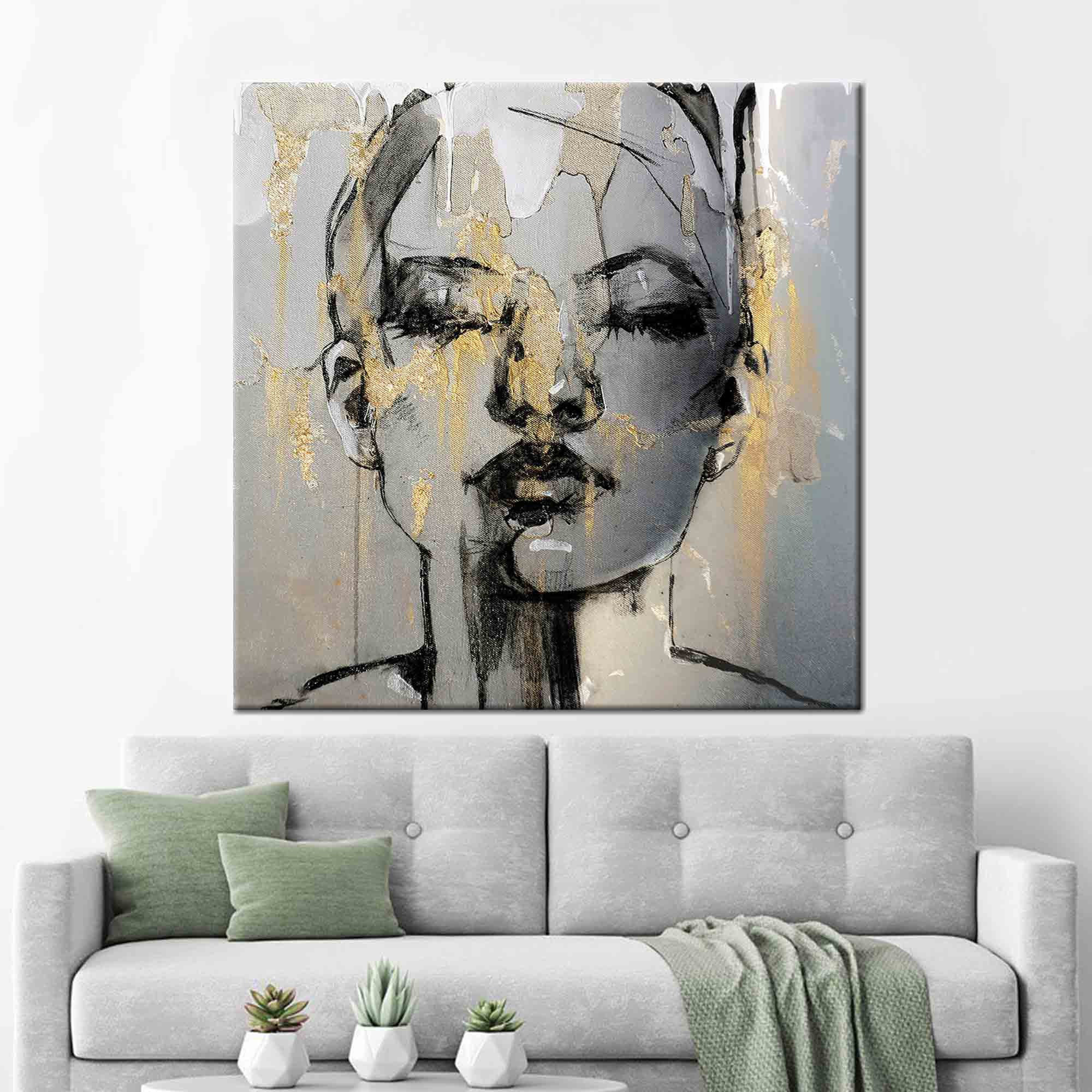 kayra export Modern Printed Woman Portrait Art Canvas Featuring Trendy ...