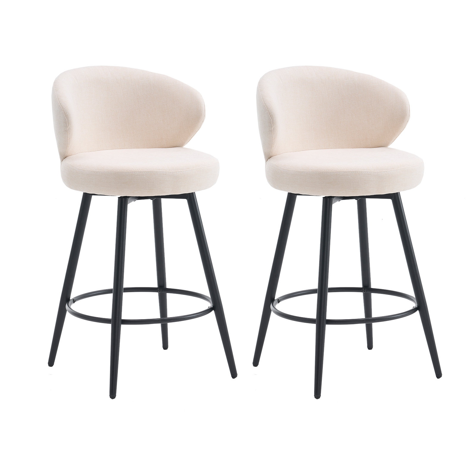 Latitude Run® 360° Swivel Modern Bar Stool, 26" Upholstered Counter ...