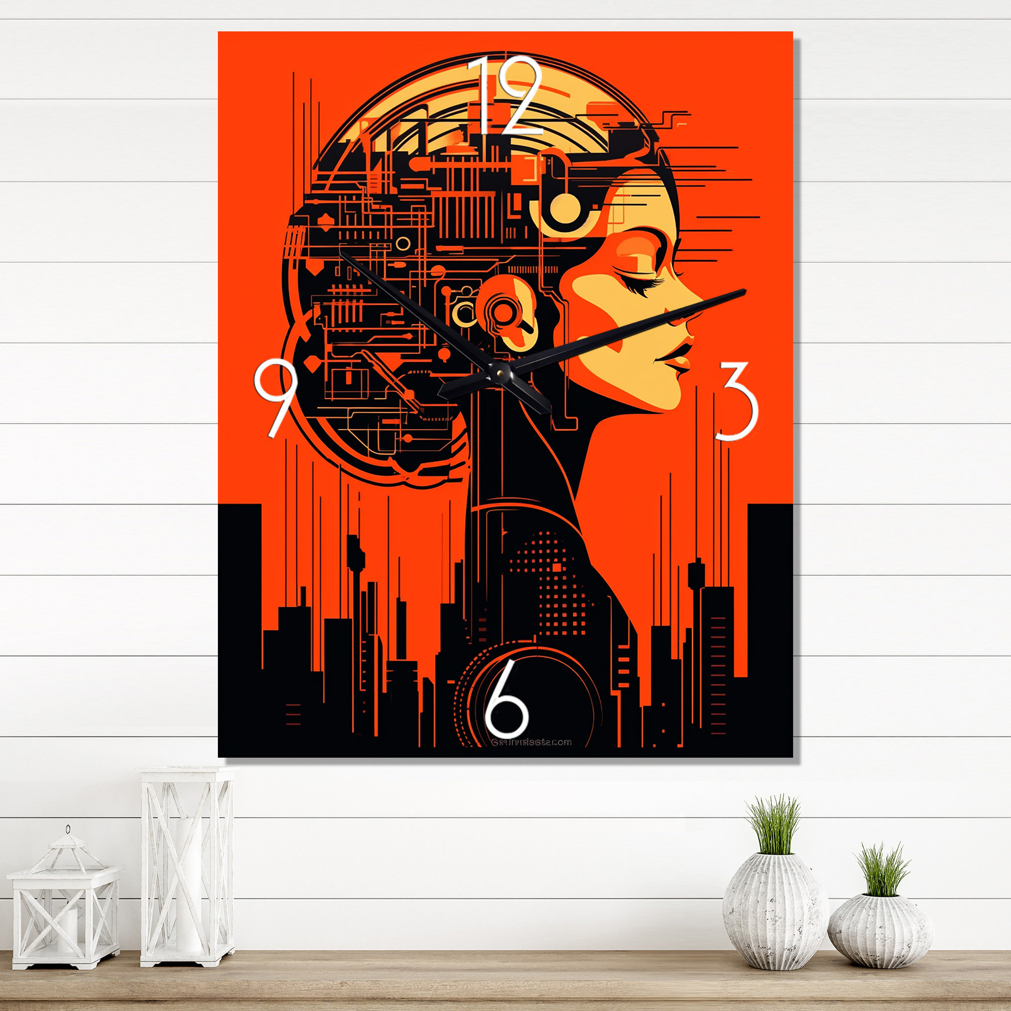 Design Art Urban Cyberpunk Femme Fatale I - Cyberpunk Woman Modern Wall ...