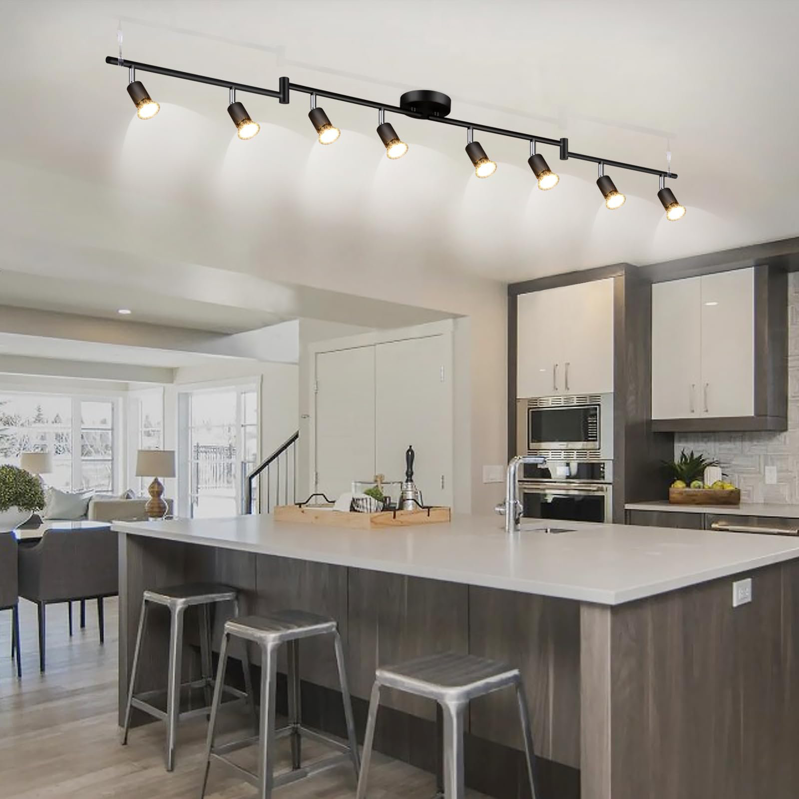 LUXESIT 8-Light LED Track Lighting Kit, Flexibly Rotatable Light Heads ...
