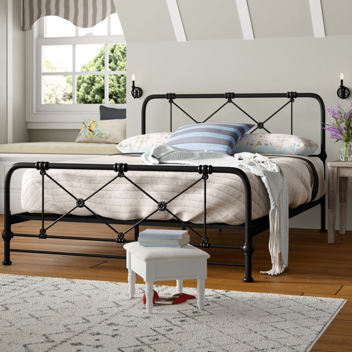 August Grove® Cherrie Metal Open-Frame Bed & Reviews | Wayfair