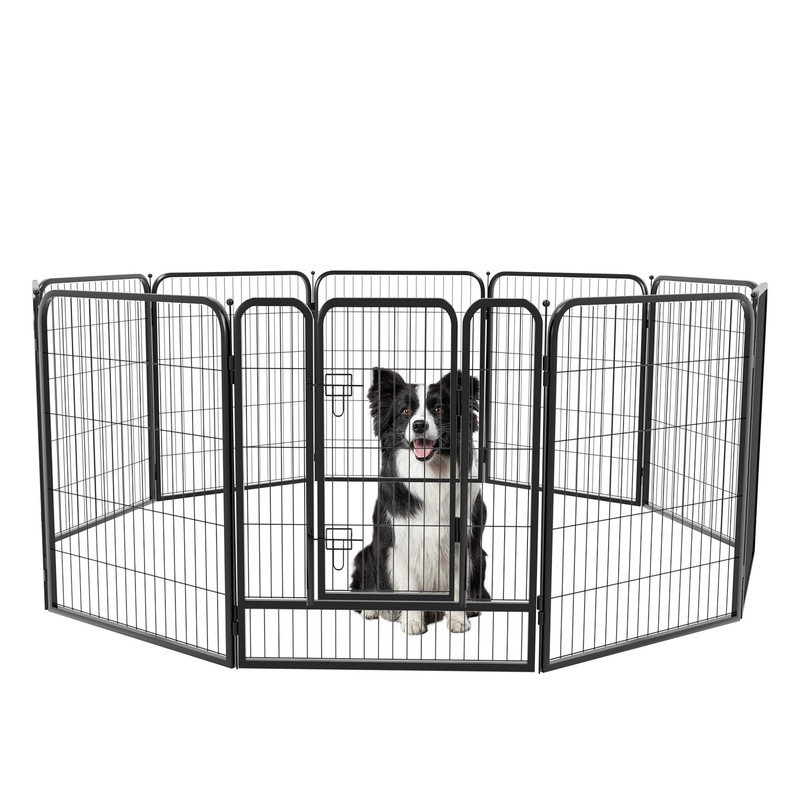 Homy Grigio Heavy Duty Adjustable Metal Dog Pen Playpen Portable ...