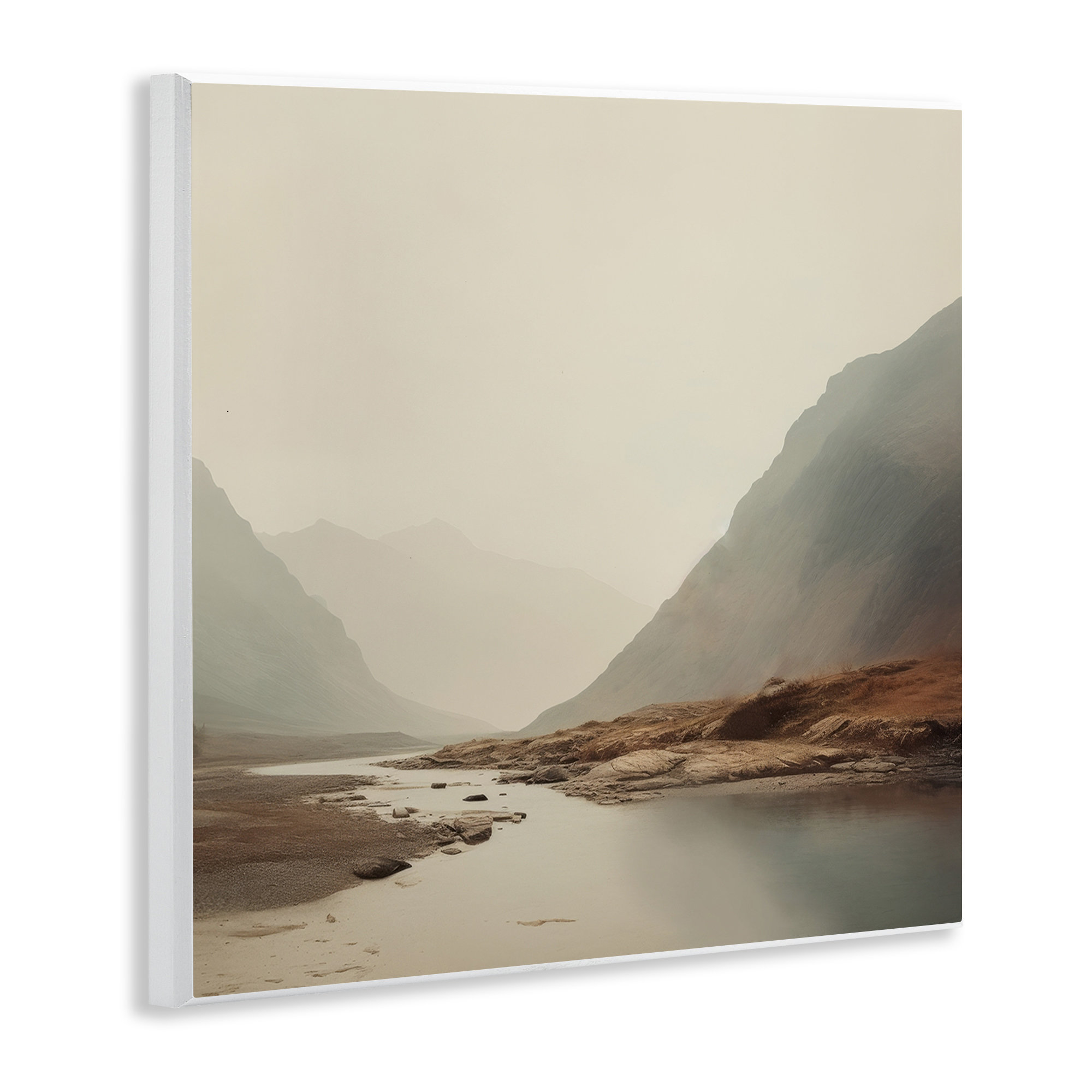 Union Rustic Cliffs over Winding Stream Wall Plaque Art, design by ...