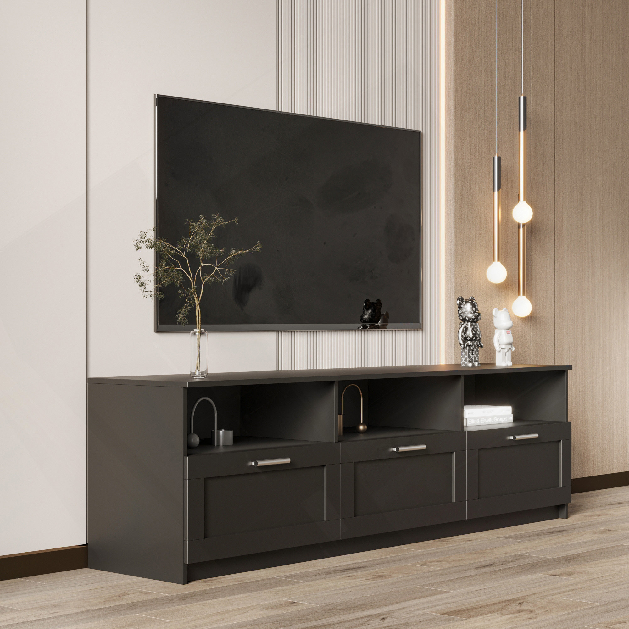 Lark Manor™ Modern Minimalist TV Cabinet 80 Inch TV Stand | Wayfair