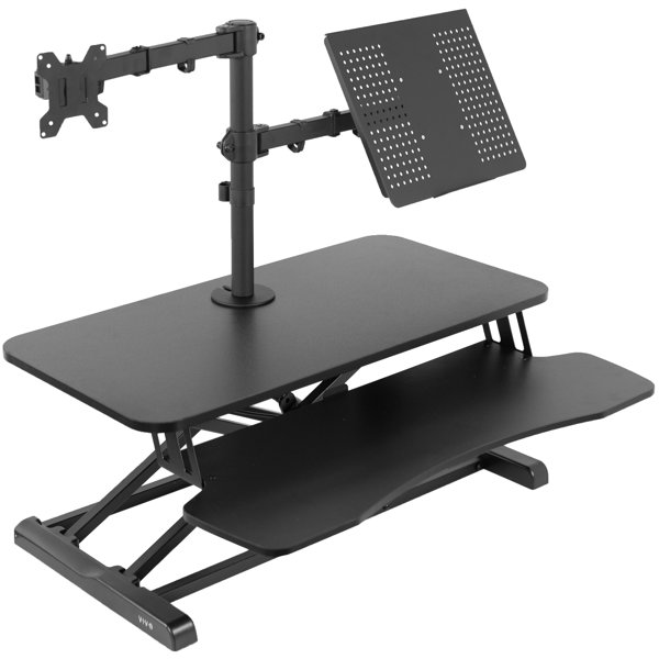 VIVO 32" Standing Desk Riser with 13" to 32" Monitor Mount + Laptop ...