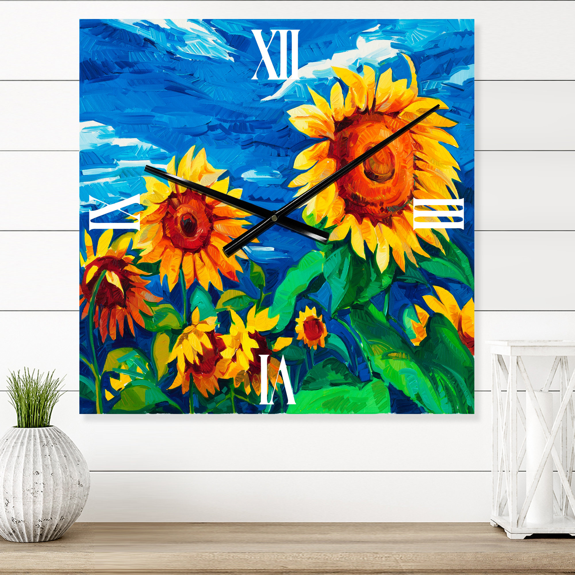 East Urban Home Two Sunflowers under a Bright Blue Sky - Traditional ...