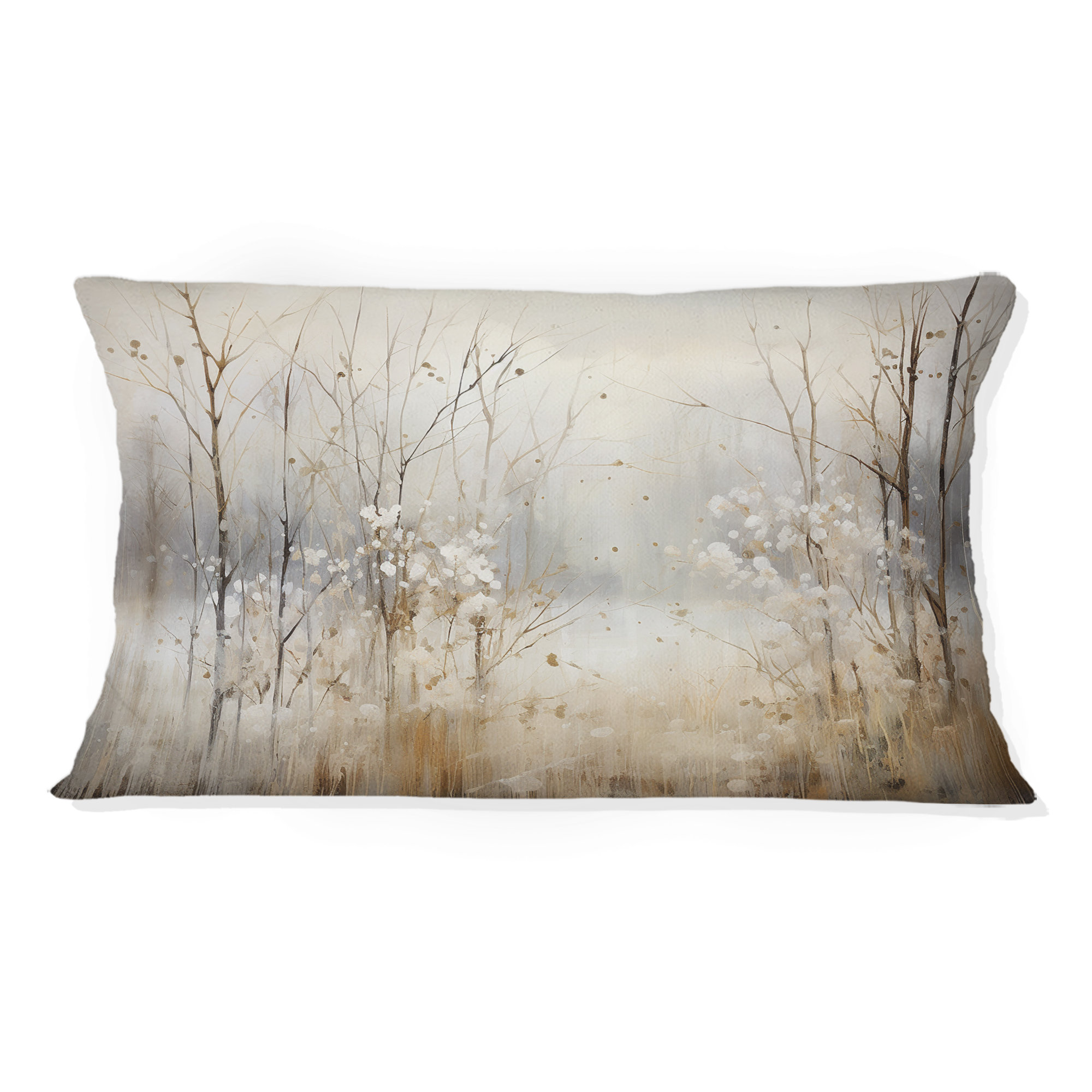 Design Art Winter Meadow View Calmness II - Meadow Printed Throw Pillow ...