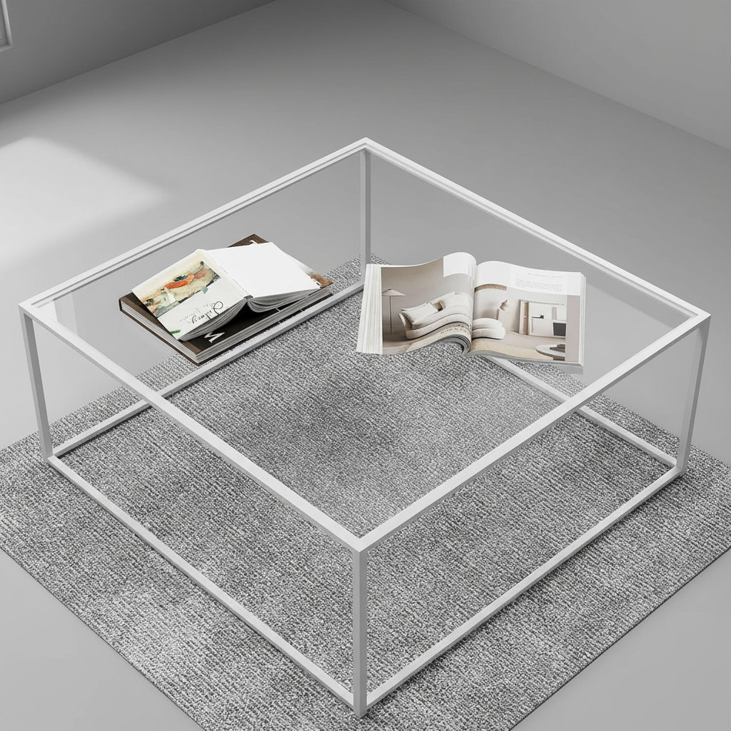 Latitude Run® This Modern, Minimalist Glass Coffee Table/Side Table ...
