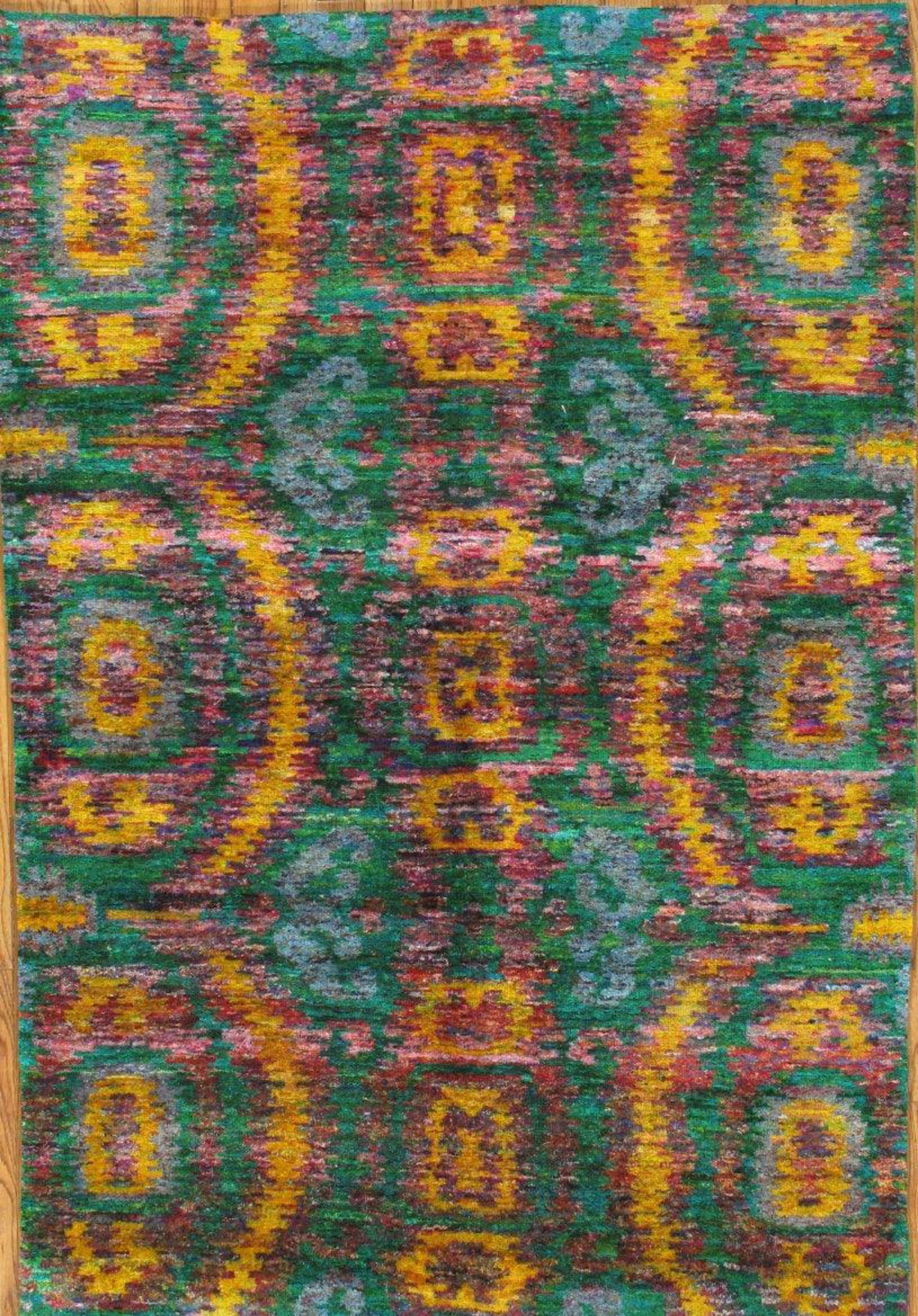 Isabelline Vonshae Ikat Handmade Rectangle 5'3" x 7'8" Cotton/Wool Area ...