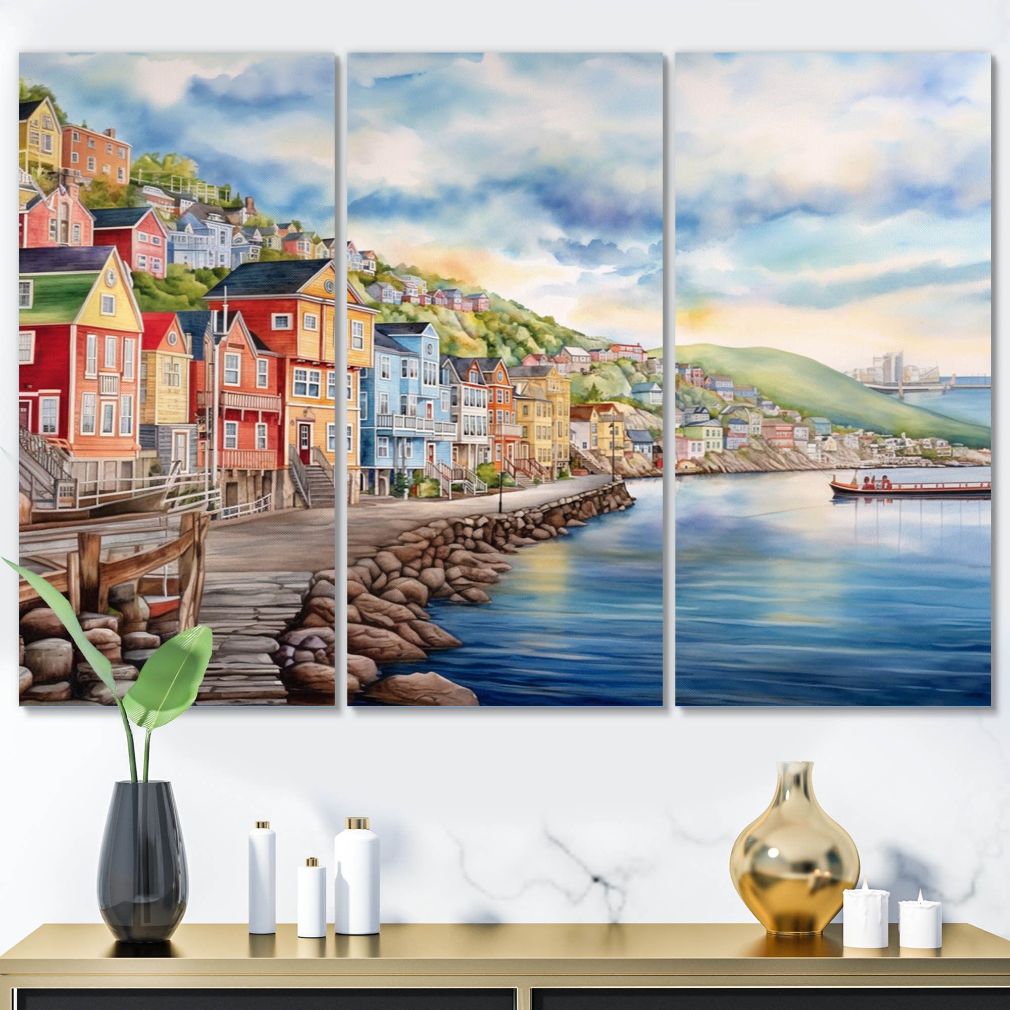 Design Art Newfoundland Coastal Vintage I - Canada Metal Wall Decor Set ...