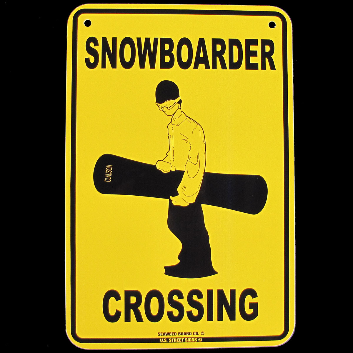 Treasure Gurus Snowboarder Crossing Sign Snowboard Snow Board Signs Ad ...
